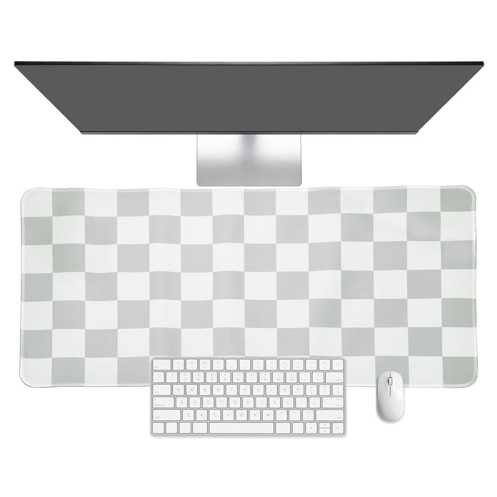 Unique Bargains Checkered Desk Mat, 35.4x15.7 Inch Mouse Pad, Non Slip ...