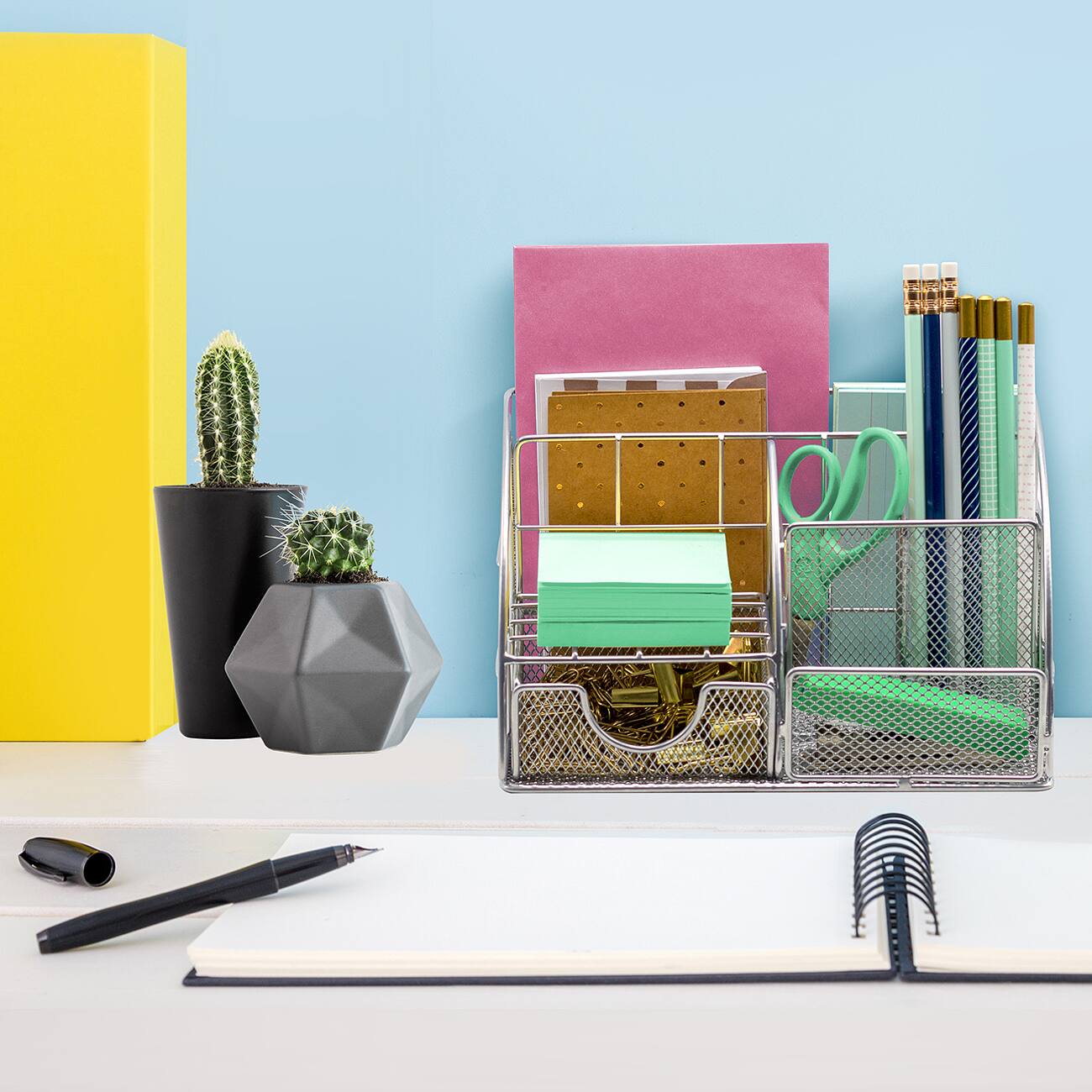 Sorbus Desk Organizer, All in One Stylish Mesh Desktop Caddy Includes ...