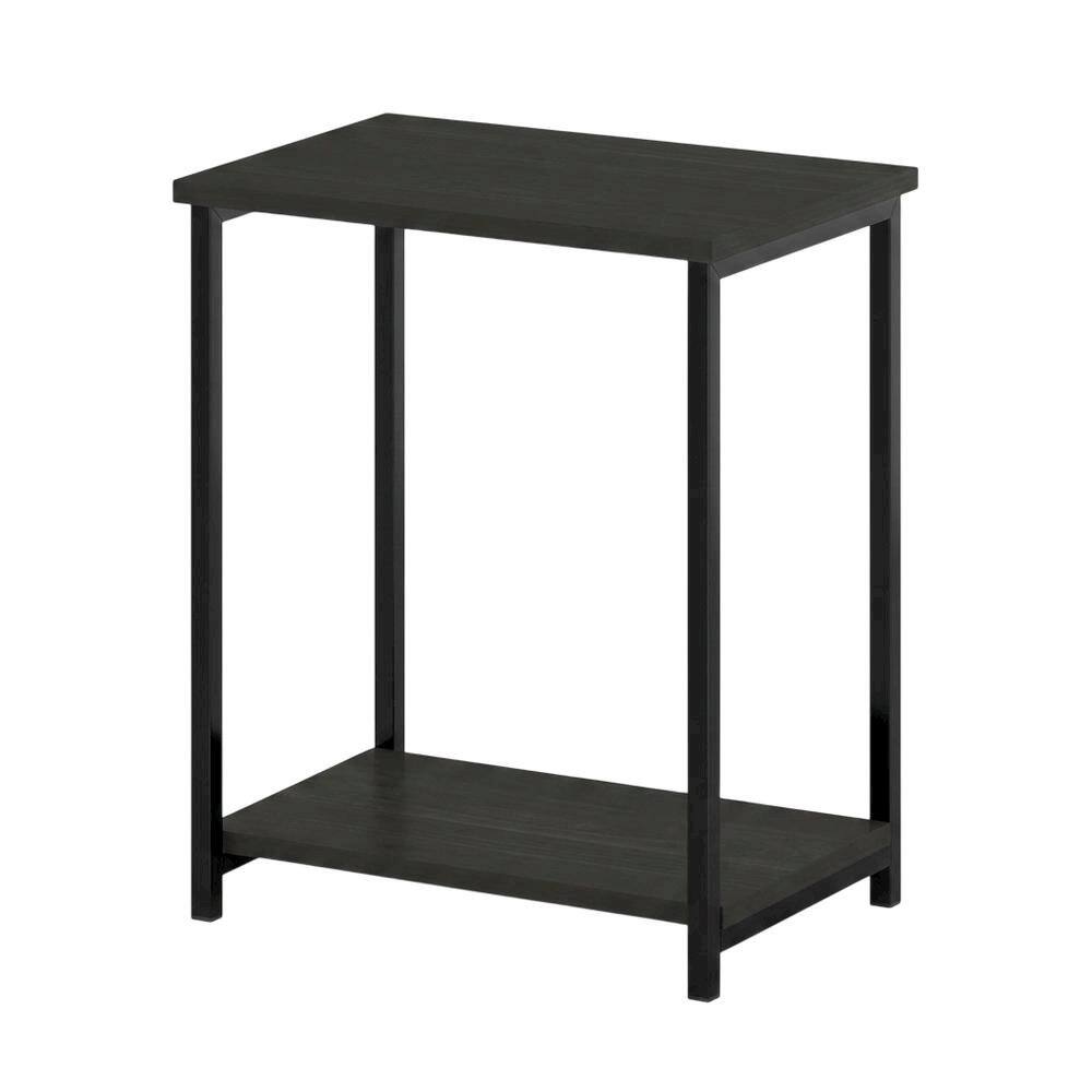 FurniFact Metal Frame End Table with Sleek Modern Design Espresso ...