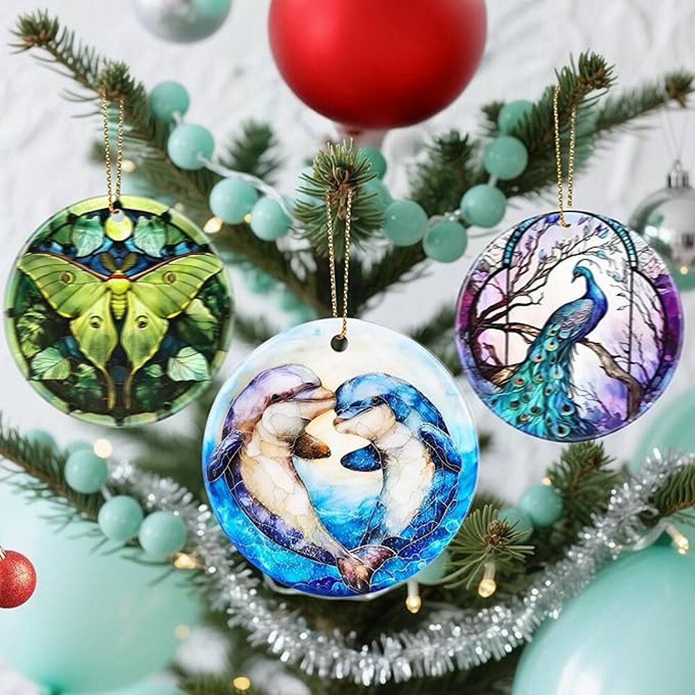 Schertz Ceramic Dolphin Christmas Ornament – Holiday Tree Decor ...