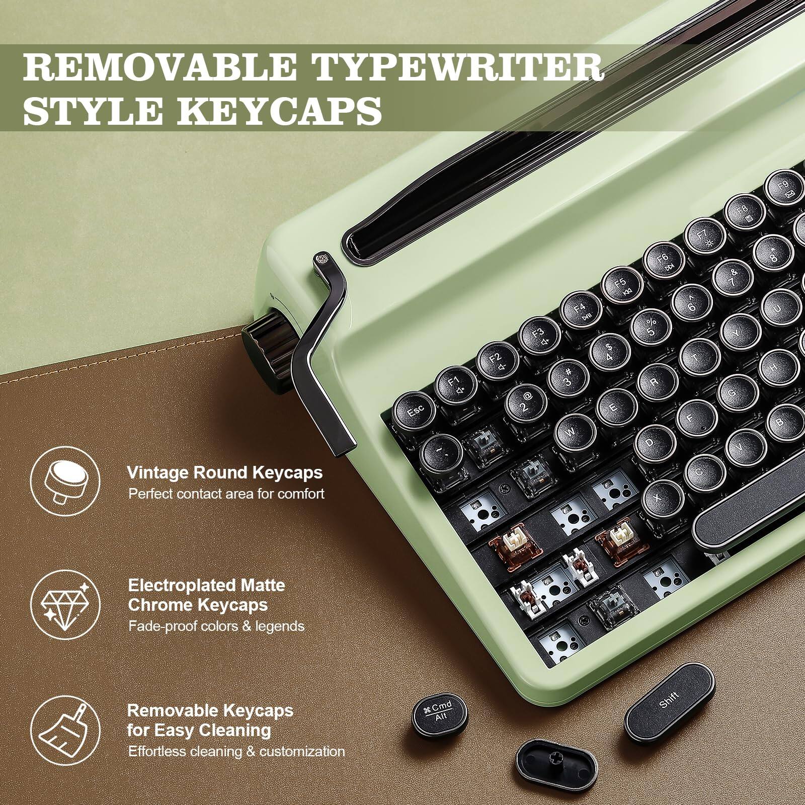 Earthley Blooms Ql75 Wireless Typewriter Hot Swap Retro Mechanical Punk ...