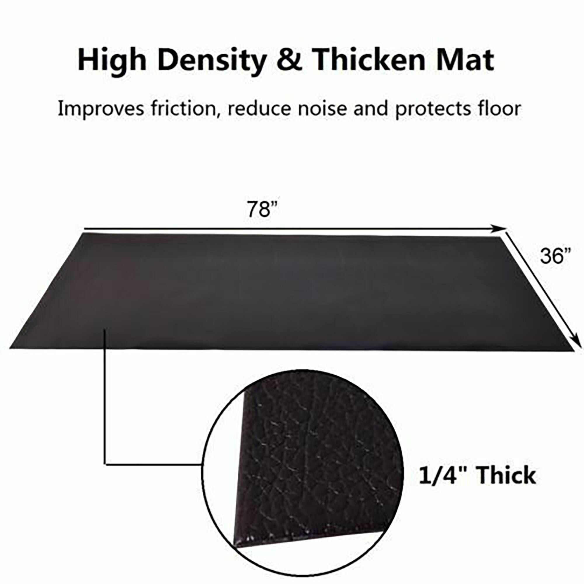 Costway 36'' x 78'' Treadmill Mat Large Floor Protector Exercise ...