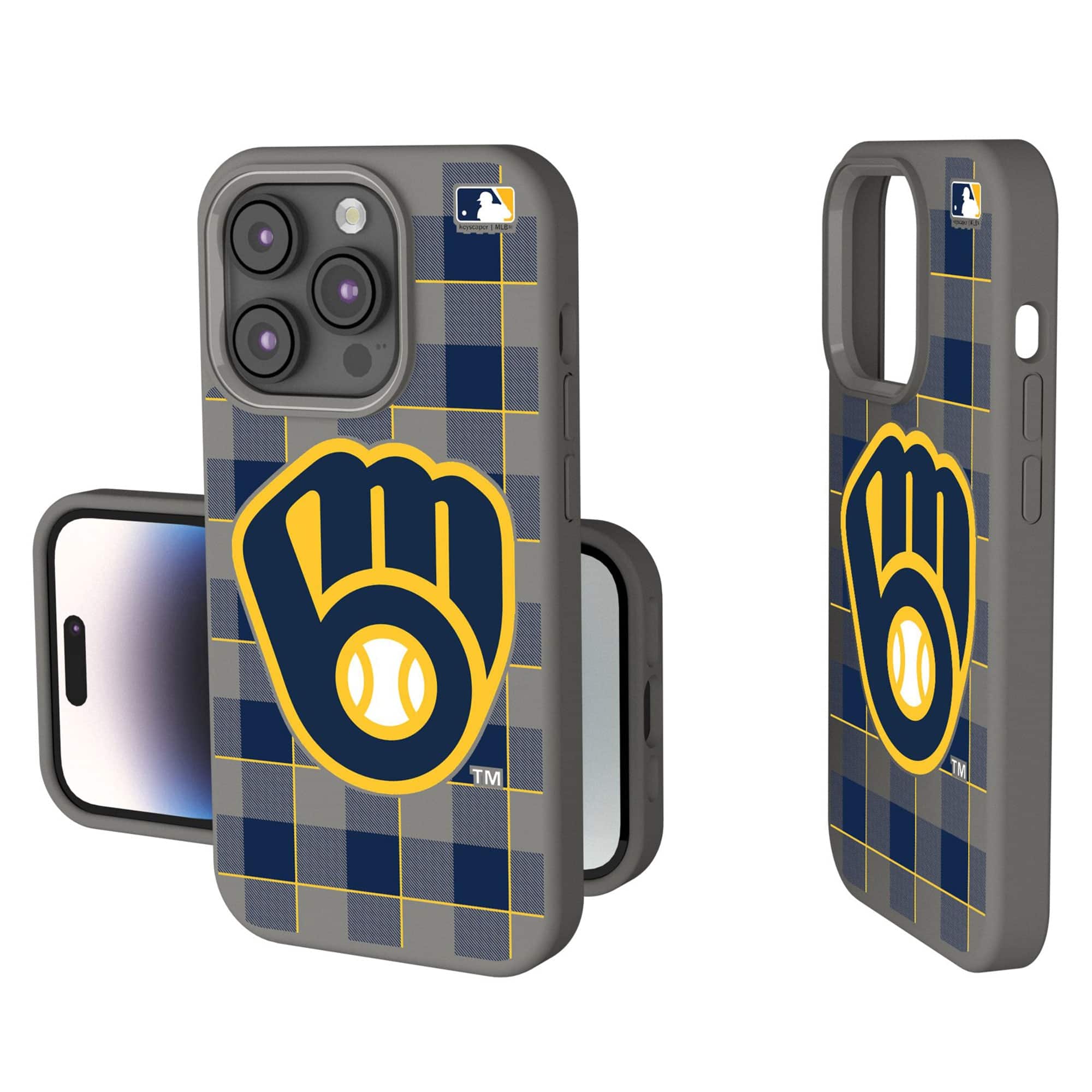 MLB Keyscaper - - Milwaukee Brewers - Plaid Soft Touch iPhone - 15 Pro ...