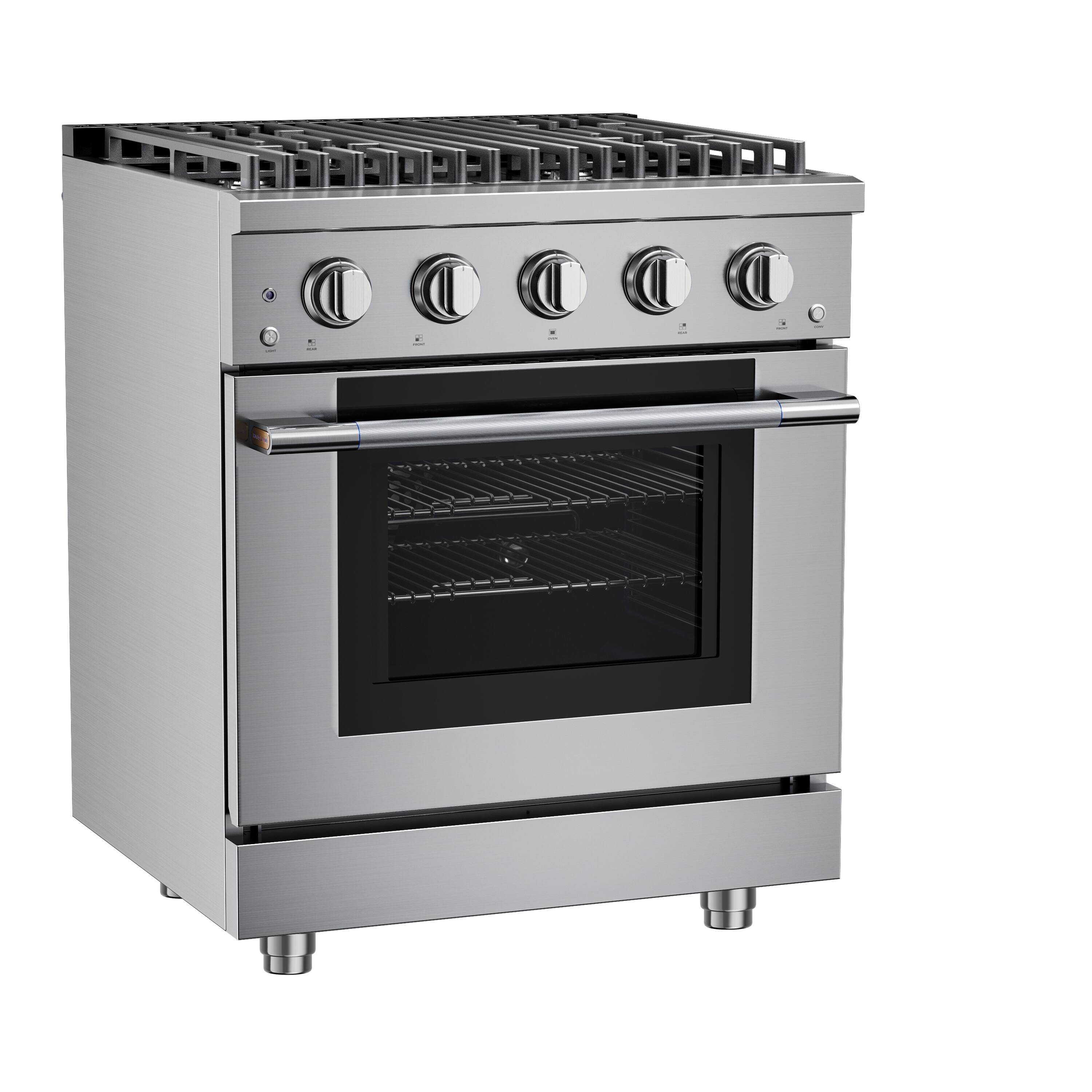 Hauslane HausPro 30 in. 4 Burners (20,000 BTU) Freestanding Dual Fuel ...