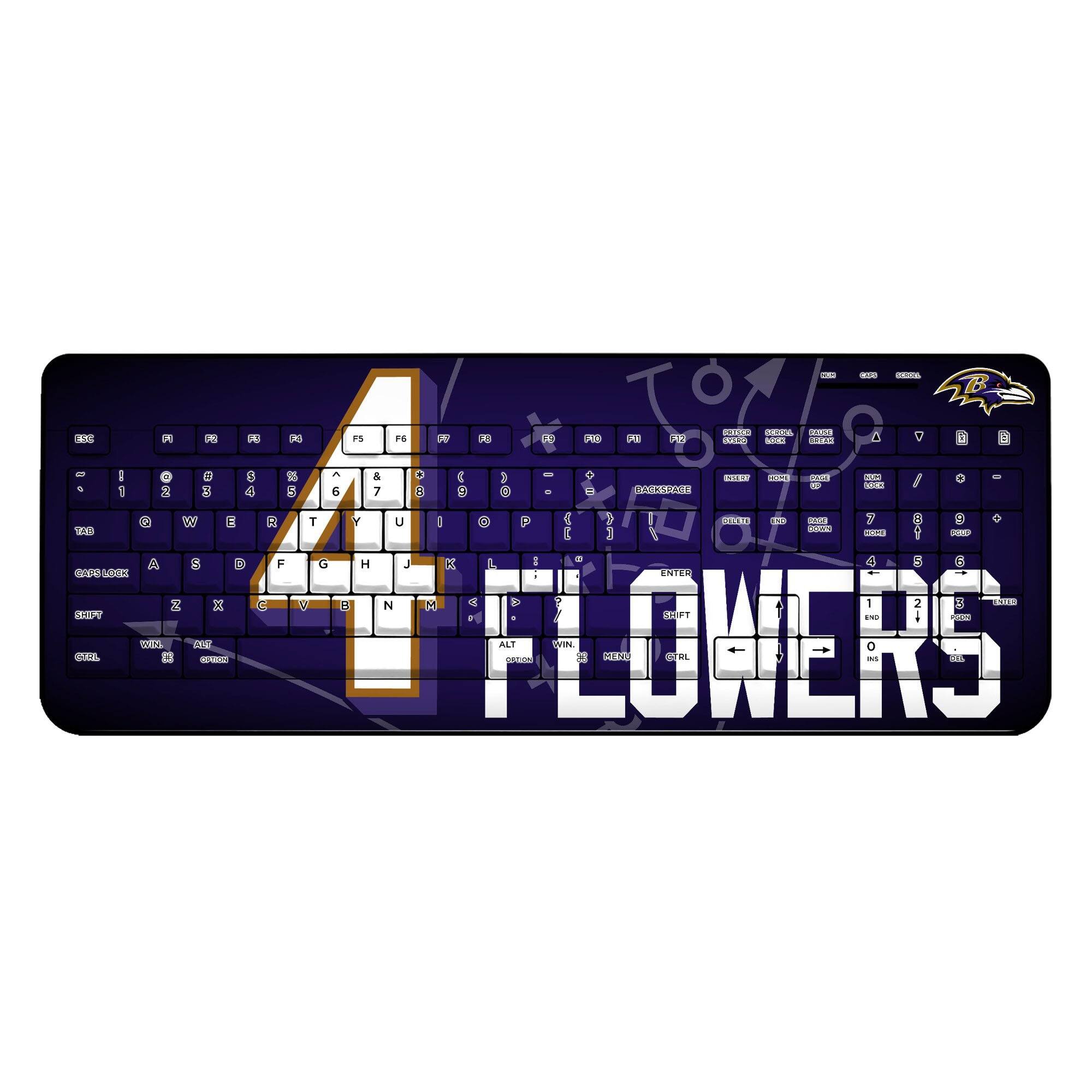 Keyscaper Zay Flowers Baltimore Ravens Wireless Keyboard Black ...