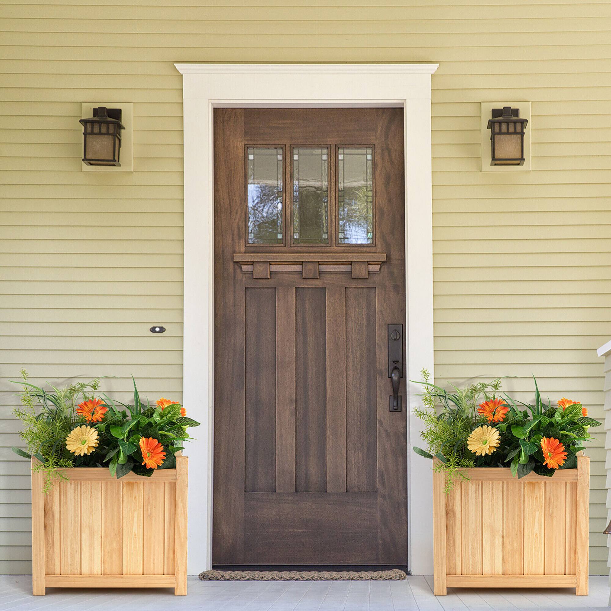 Gymax Garden Wooden Planter Box Folding Raised Outdoor Plant Container ...