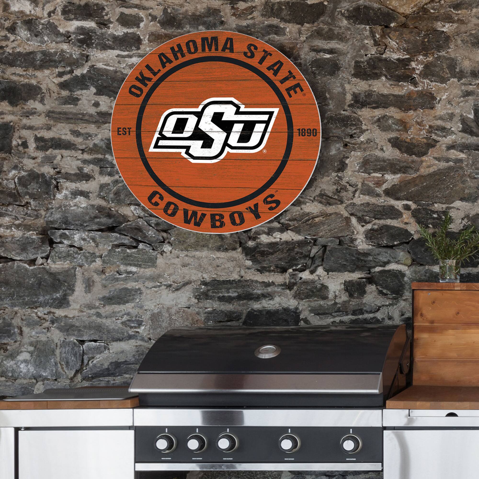 Jardine Oklahoma State Cowboys 20'' x 20'' Indoor/Outdoor Circle Sign ...