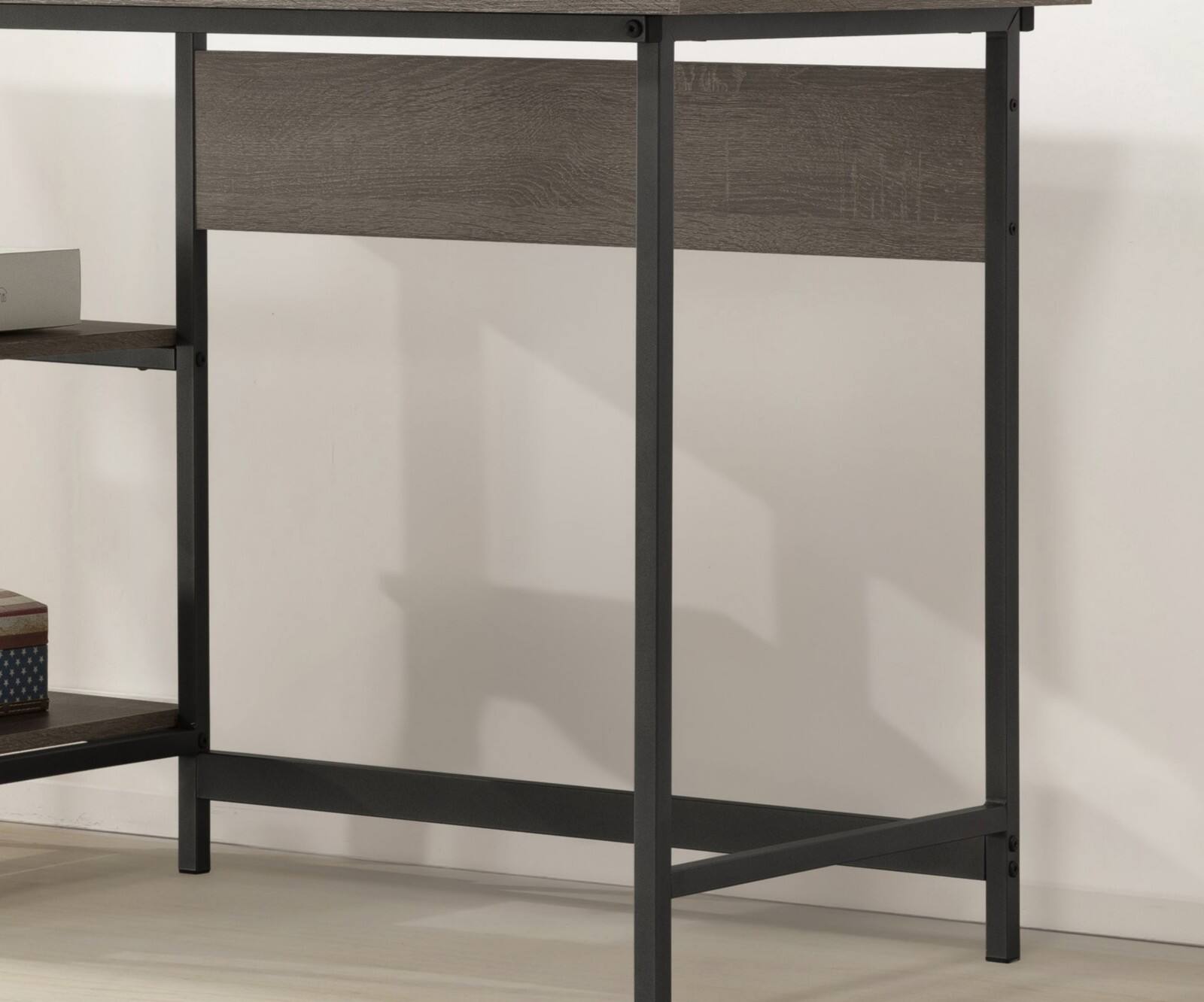 Glintex Compact Writing Desk with 2 Storage Shelves, Open Design and ...