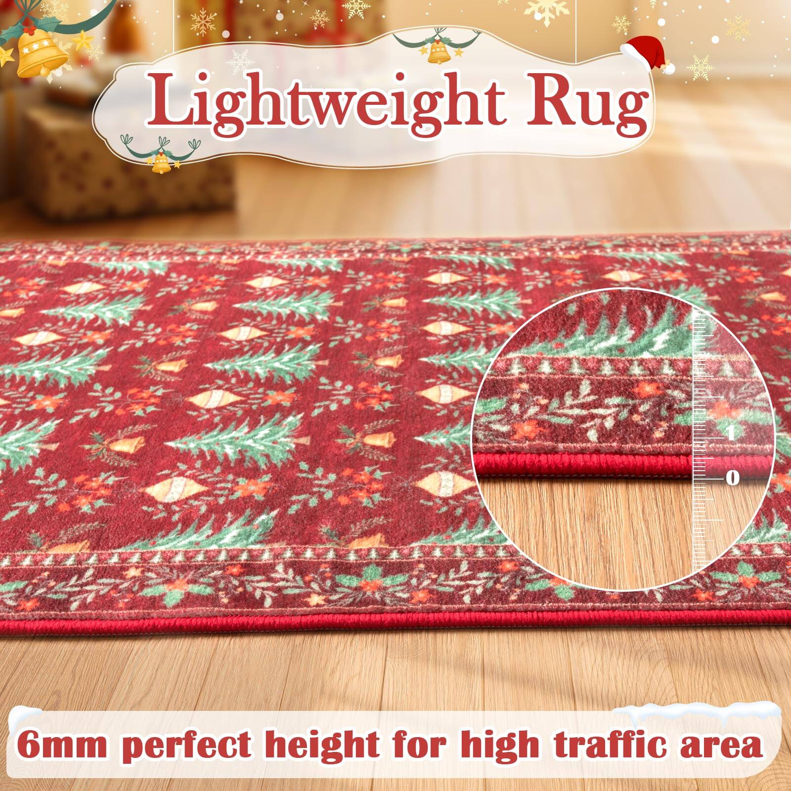 Paradigms Interiors Christmas Runner Rug Washable Runners For Hallways ...