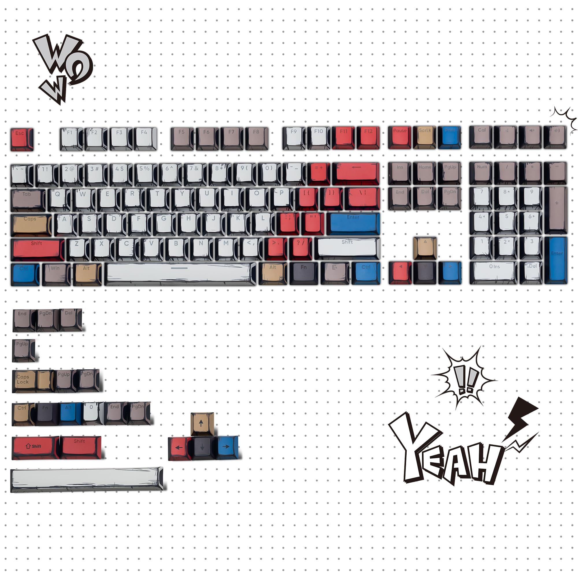 METALTON Retro Anime Pbt cherry Key Caps 60 65 75 100 Percent 5 Side ...