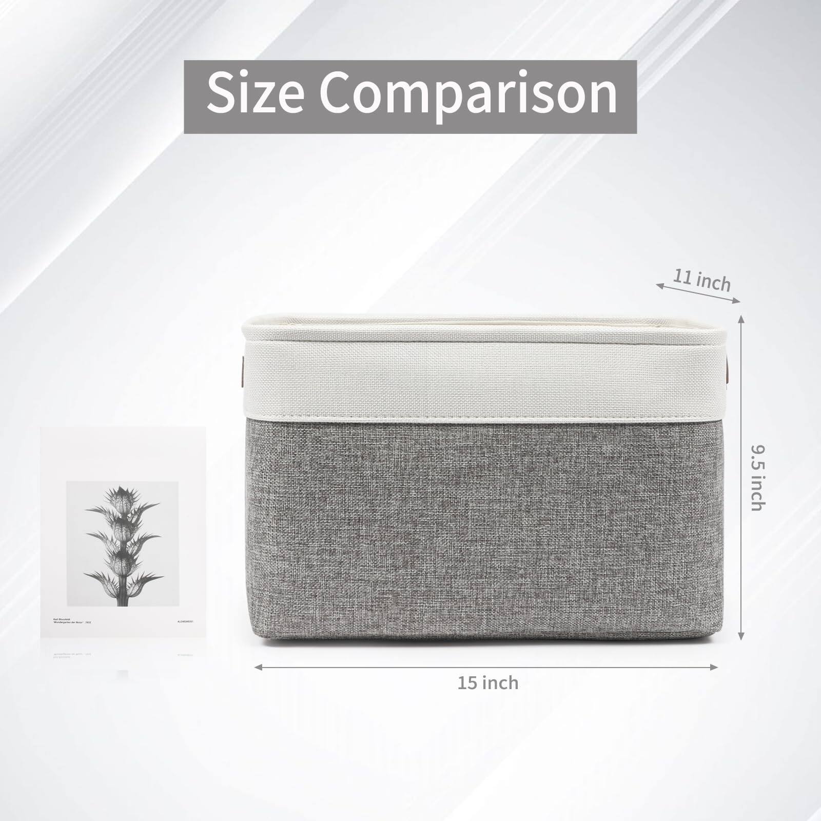 Dapper Styles Storage Bins Fabric Baskets For Shelves Decorative Linen ...