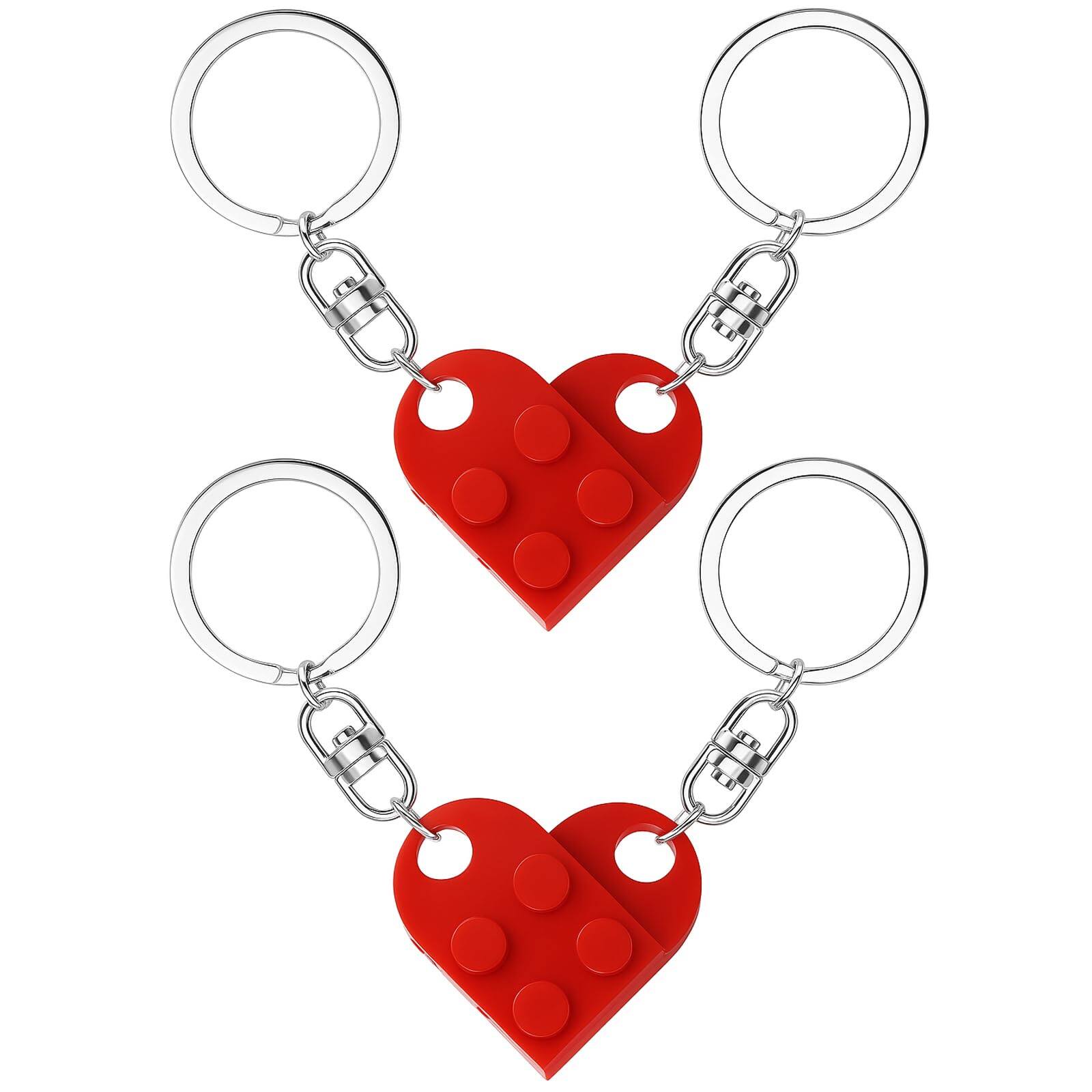 Stylel Star Brick Matching Couple Heart Keychain For Boyfriend ...
