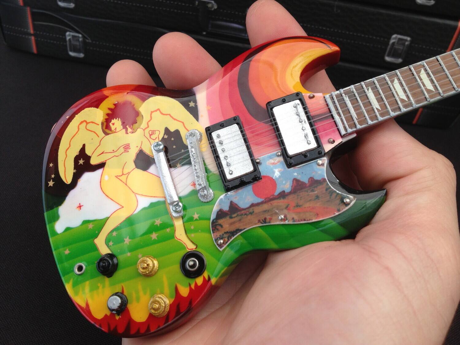Axe Heaven Psychedelic Fool 10 Inch Miniature Guitar Replca Collectible ...