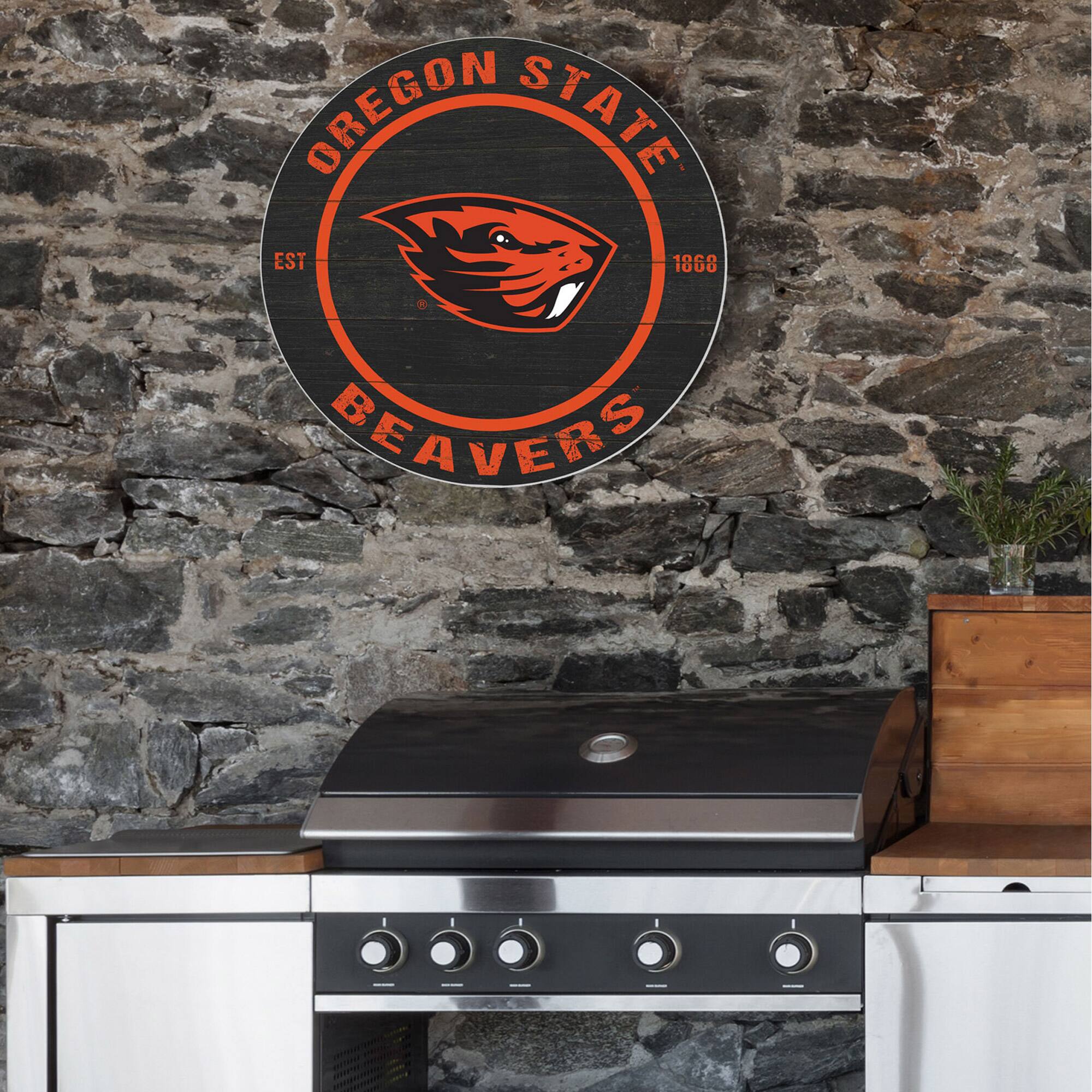 Jardine Oregon State Beavers 20'' x 20'' Indoor/Outdoor Circle Sign ...