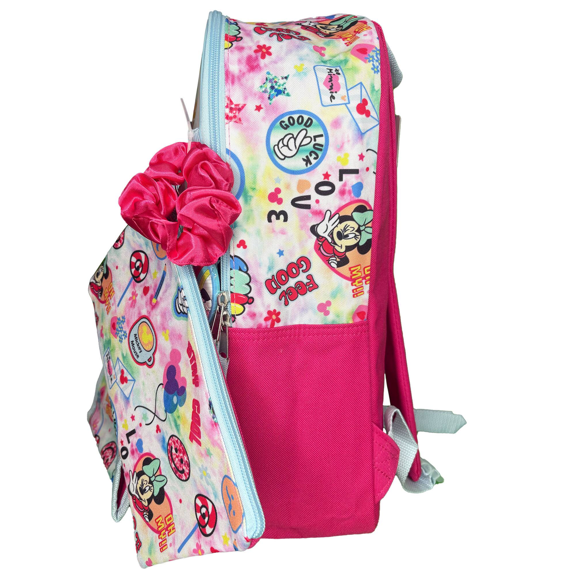 Disney Minnie Mouse Kids School Backpack 16" 5PC Lunch Kit, Keychain ...