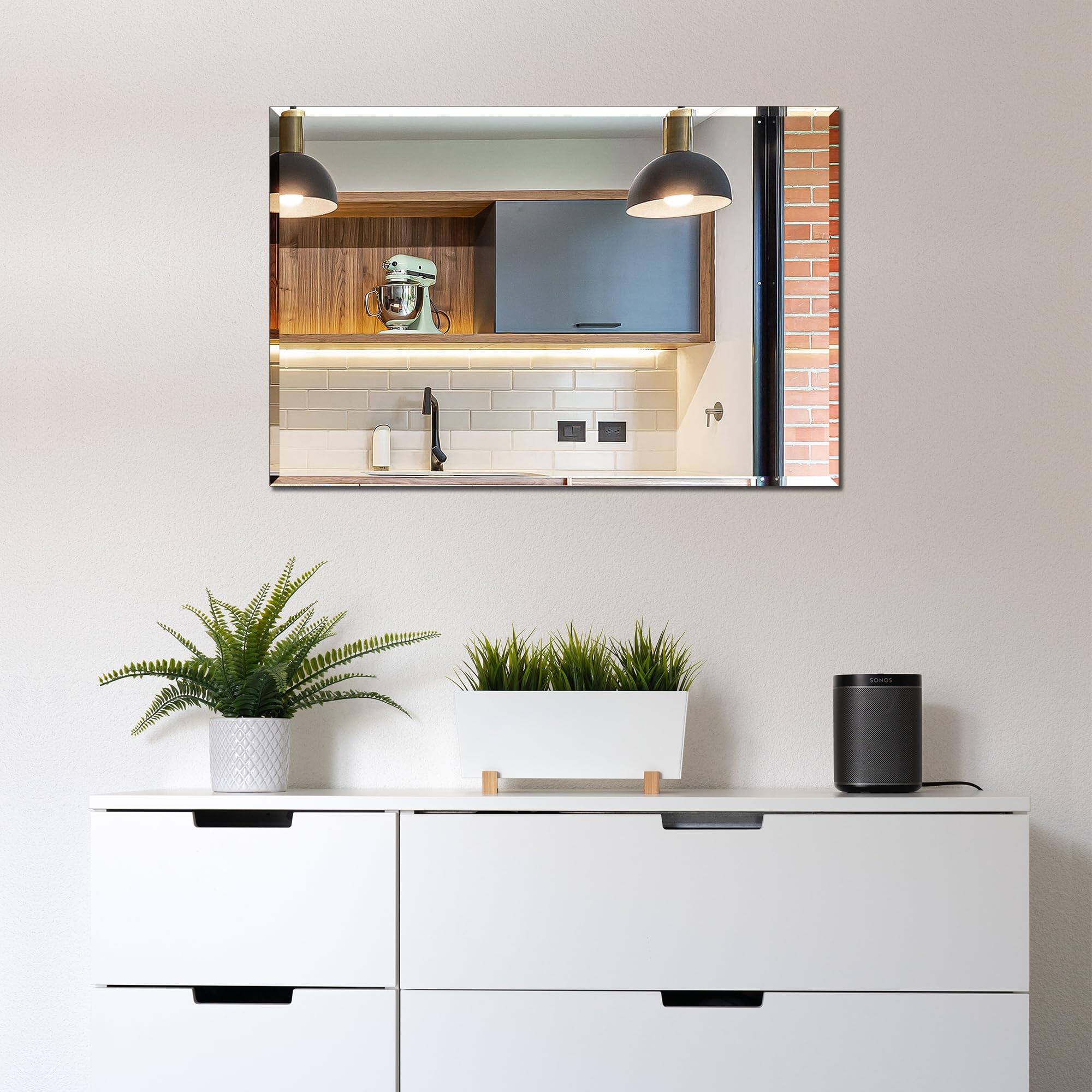 Cedar Assembly Rectangle Wall Mirror Frameless Bathroom 16" X 24 ...