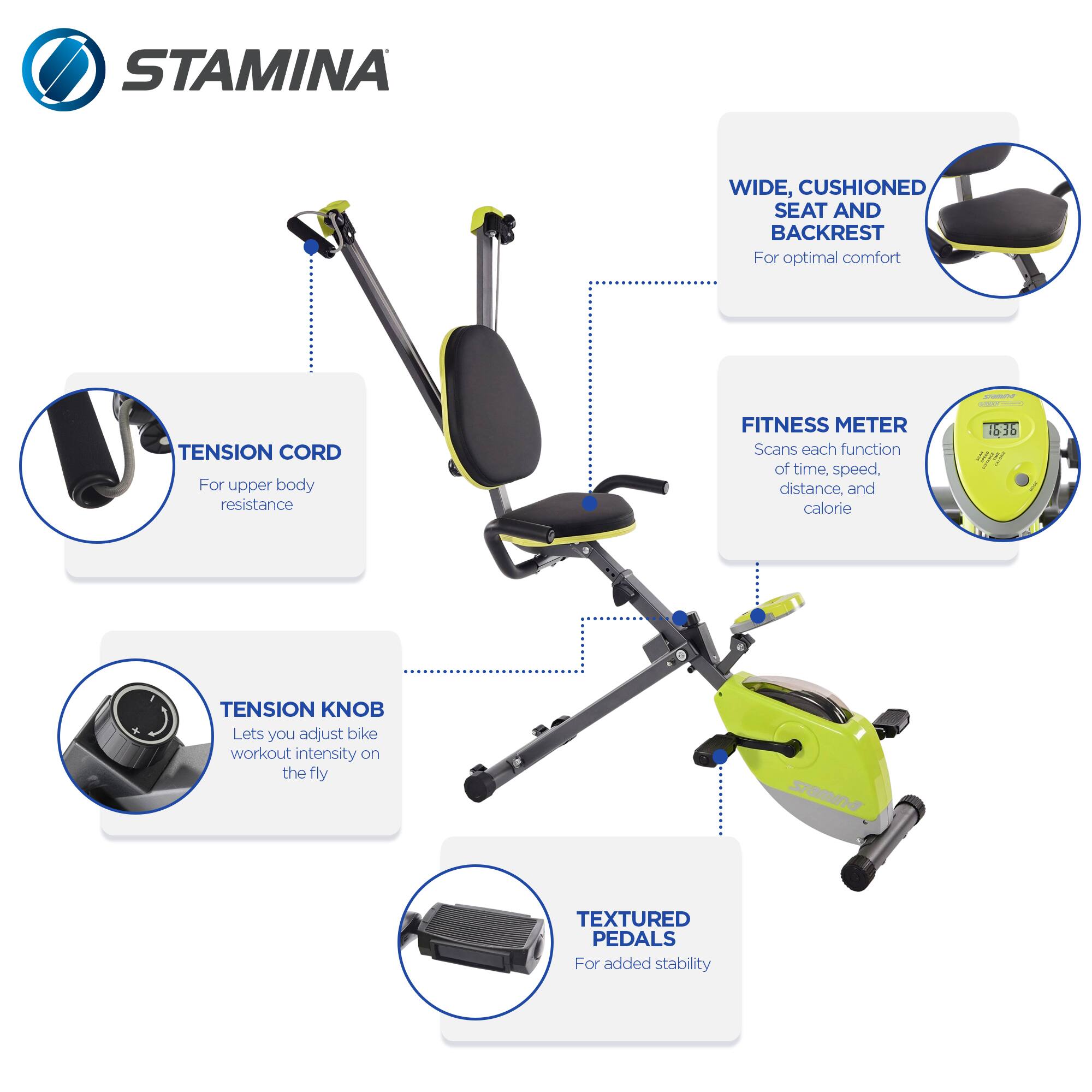 Stamina Products Stamina Wonder Stationary Portable Magnetic Resistance Training Exercise Bike ...