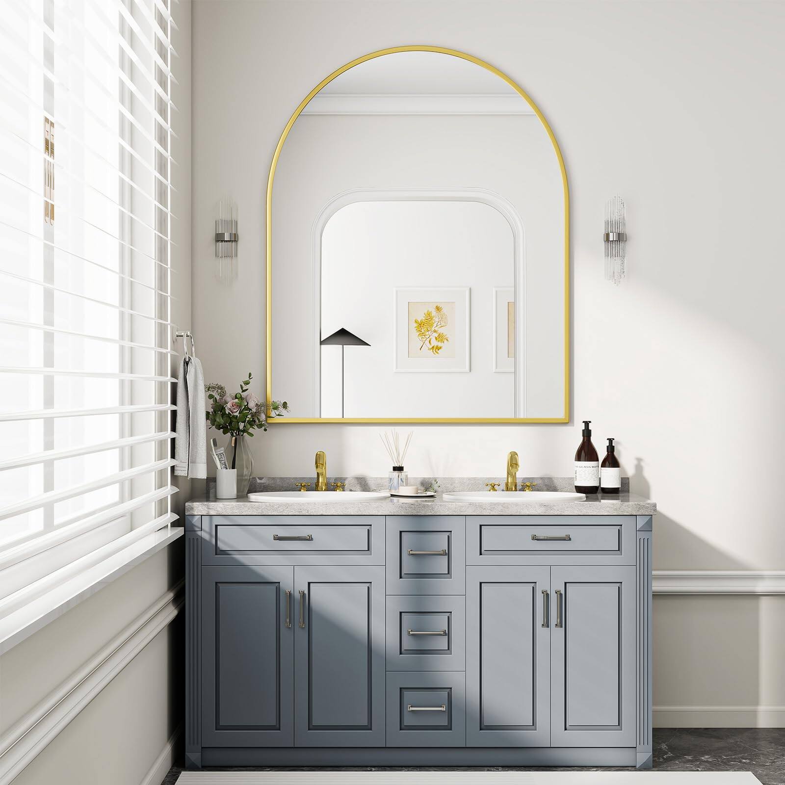 Skar Audio 31 x32 Arch Bathroom Wall Mounted Vanity Metal Frame For ...