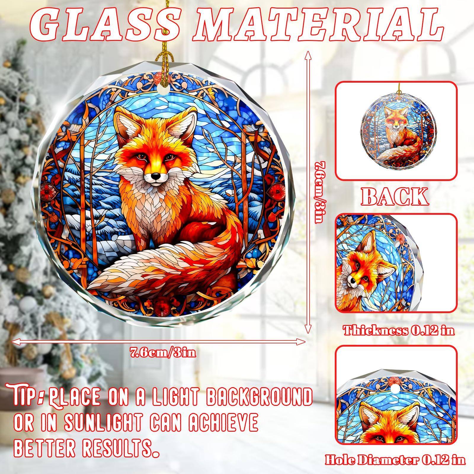 Paradigms Interiors Fox Stained Glass Ornament Christmas Tree Decor ...