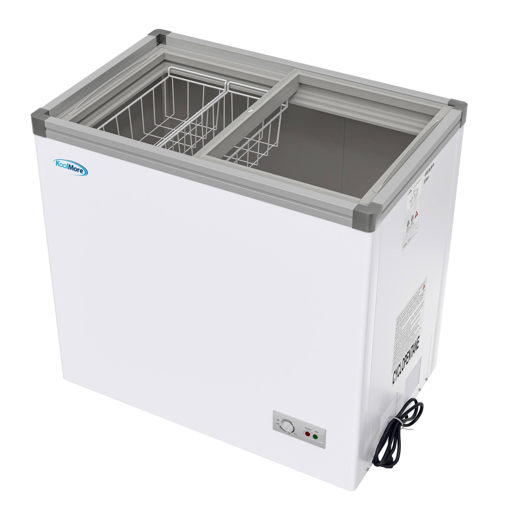 Koolmore 33 in. Flat Top Ice Cream Display Freezer, 7 cu. ft. Capacity ...