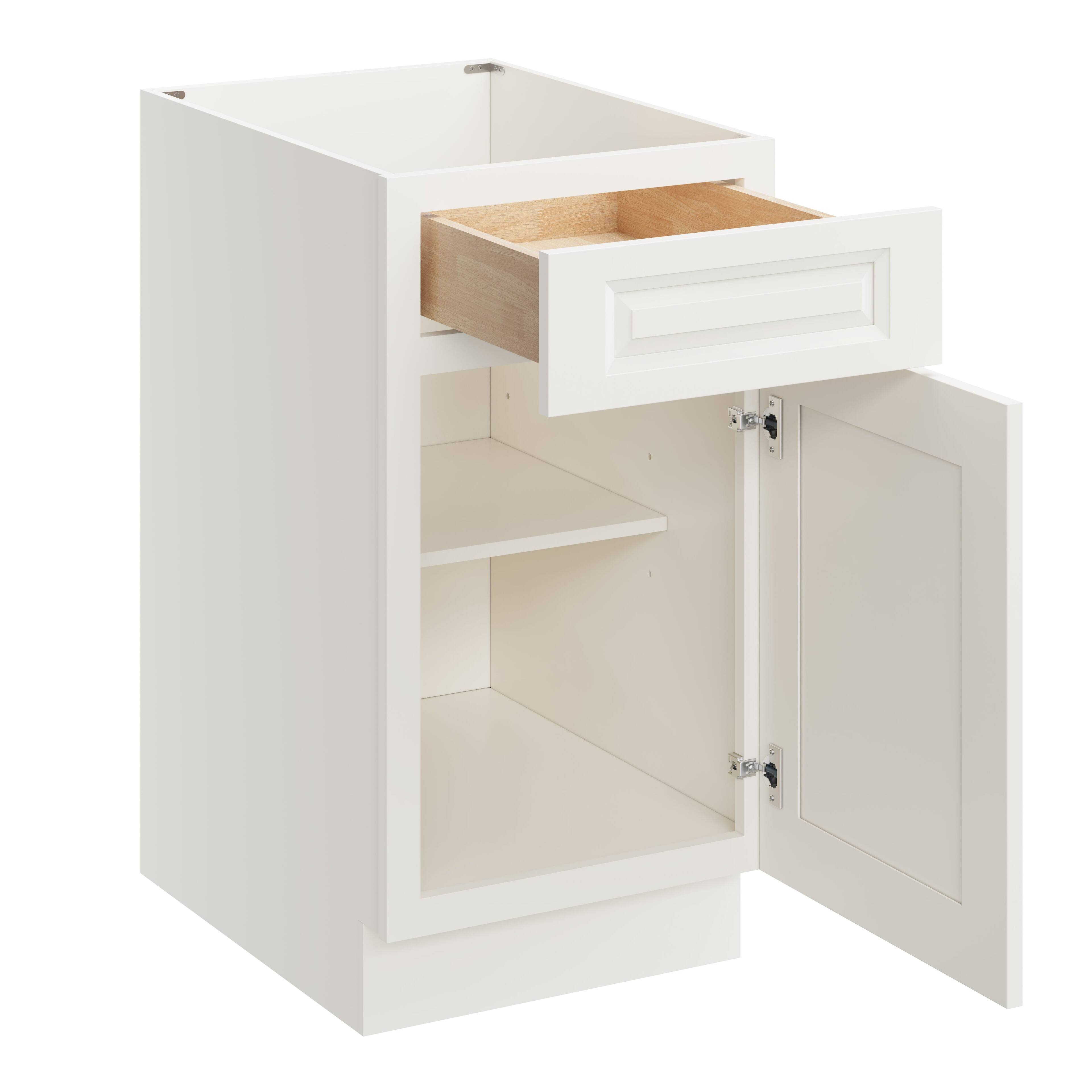 Boyel Living 18 Inch Kitchen Base Cabinet with Full Overlay Doors Glacier White BLB18GW - Best Buy