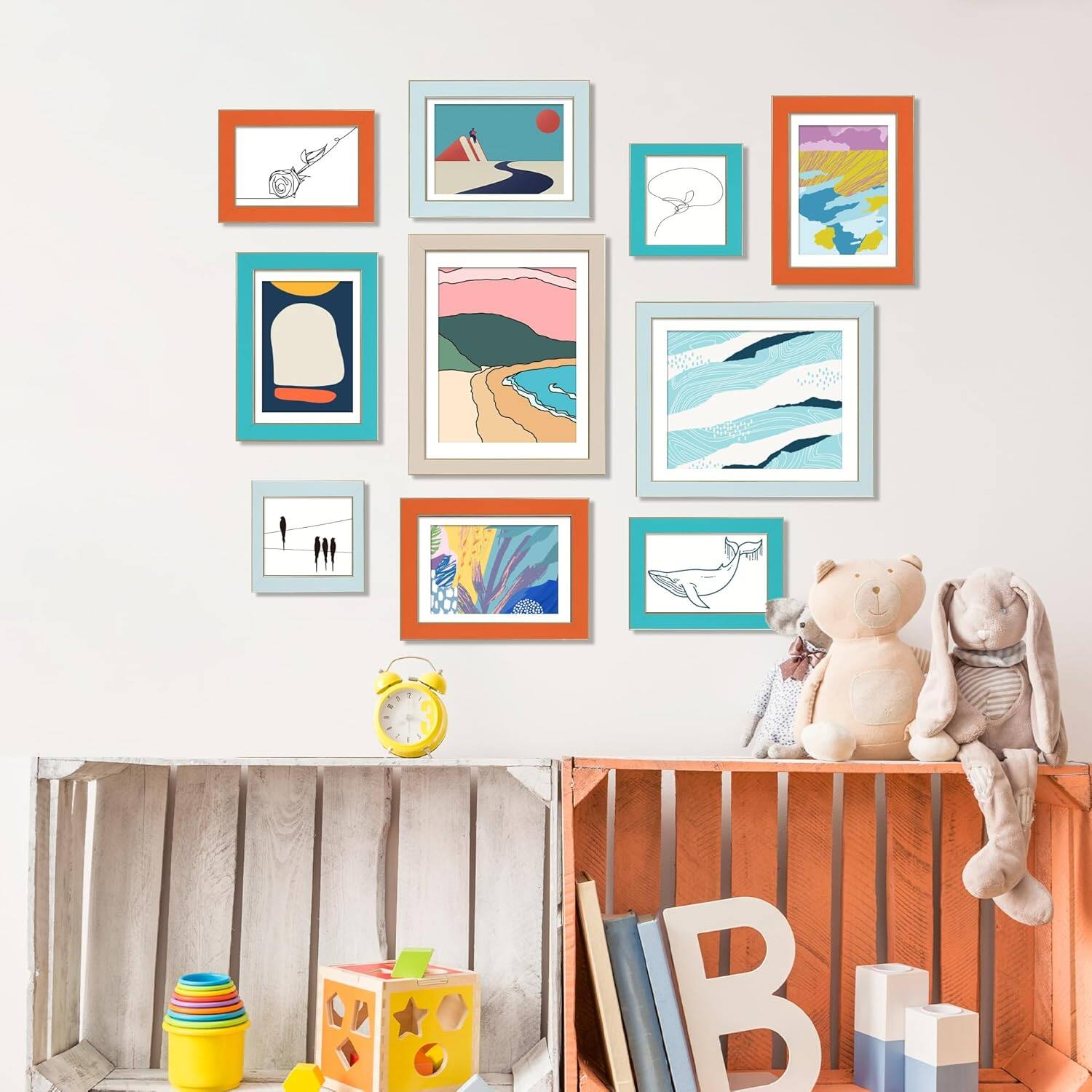 5x7 Picture Frames Set of 4, Colorful Photo Frame of Modern Style, High Definition Tempered Real ...