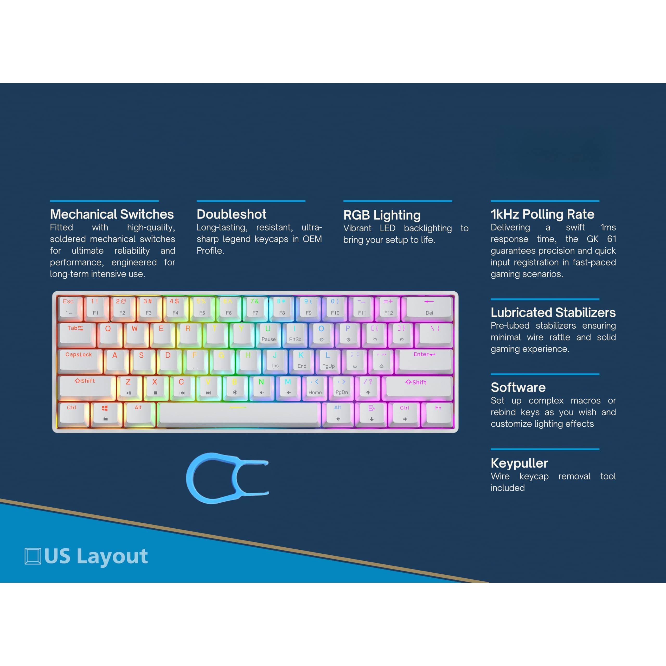 Cozy Serene Gk61 Se 60 Mechanical Gaming 61 Keys Multi Color Rgb Led ...