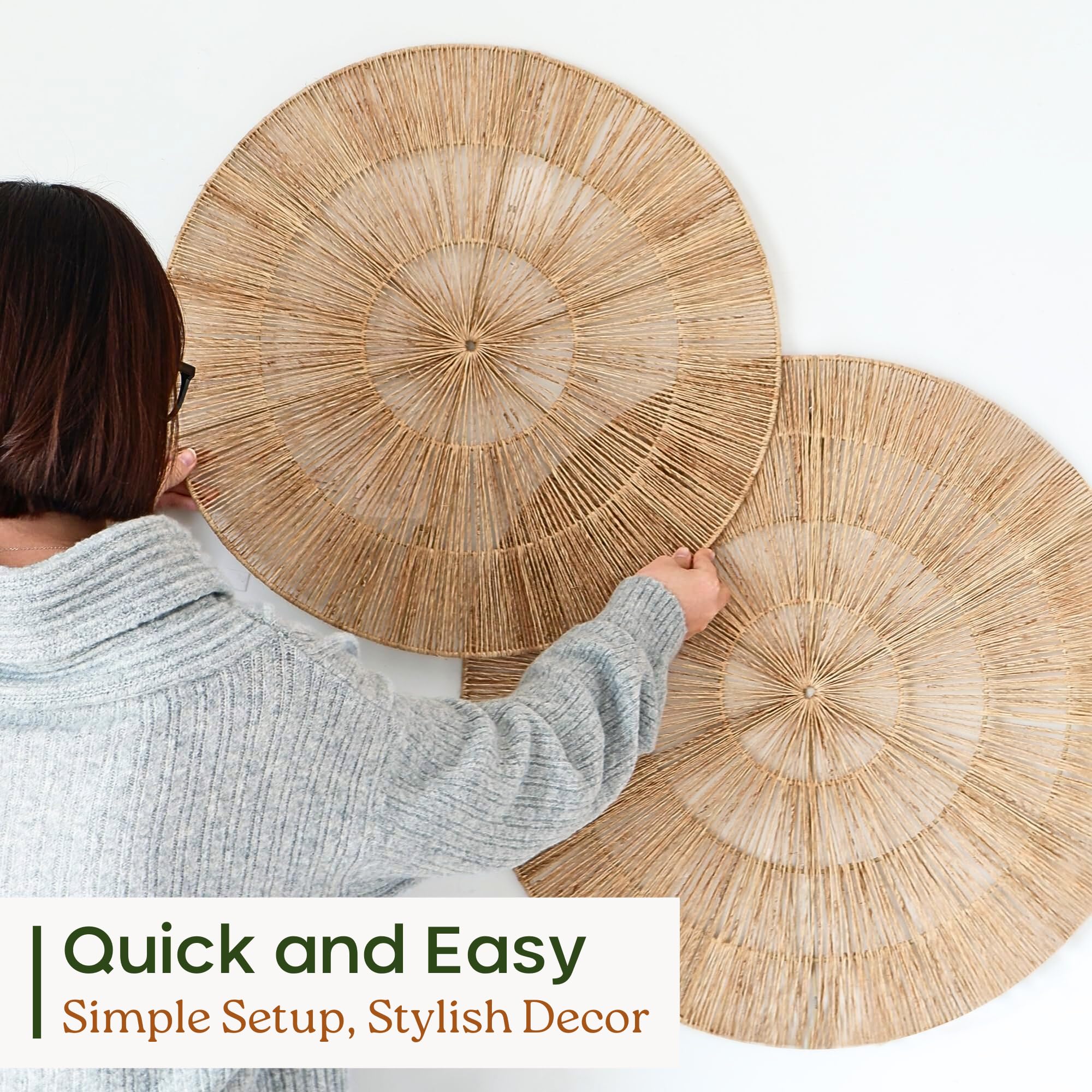 Hirose Alice CHI AN HOME Wicker Jute Wall Decor Baskets Extra Large ...