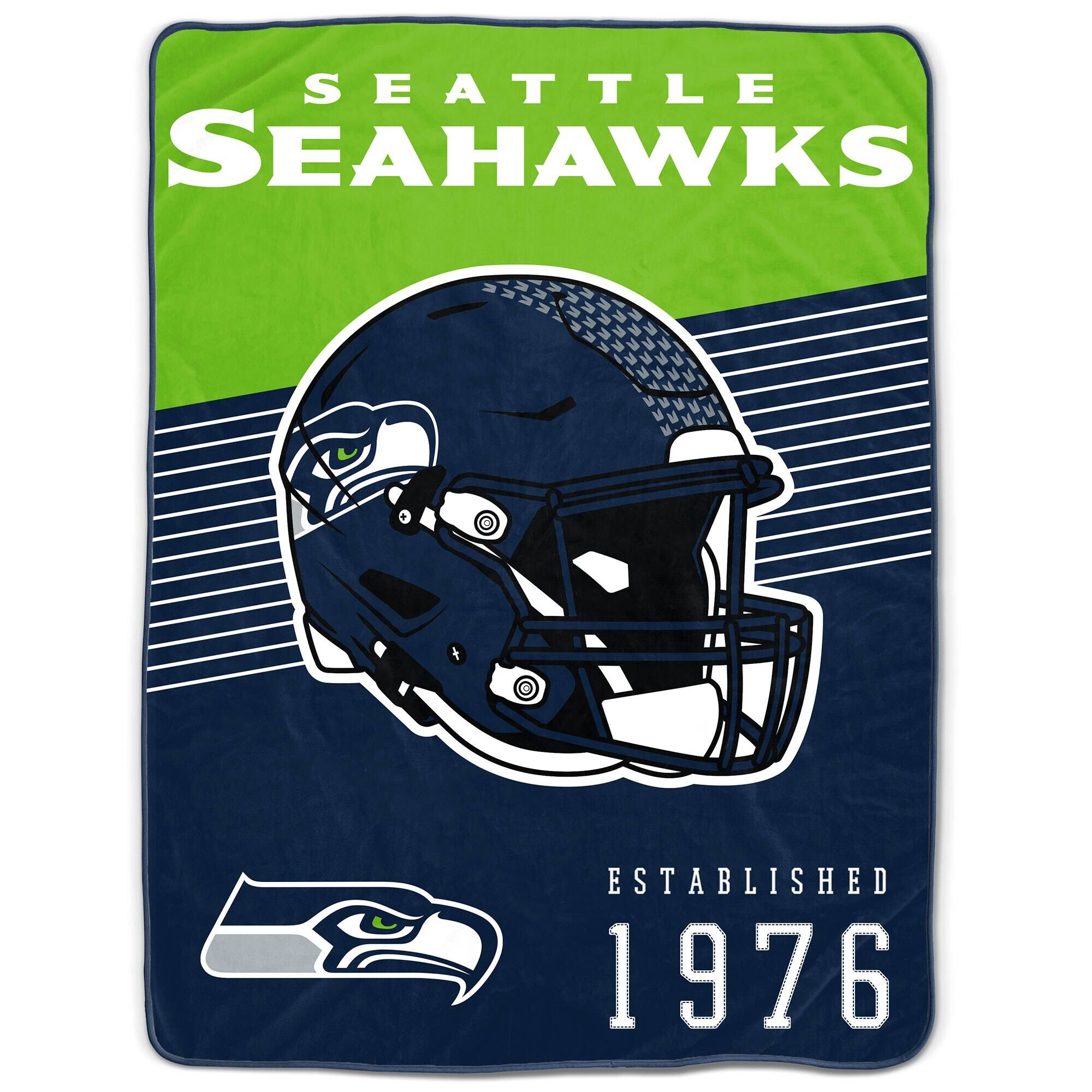 Pegasus Seattle Seahawks 60" x 80" Helmet Stripes Royal Plush Blanket ...