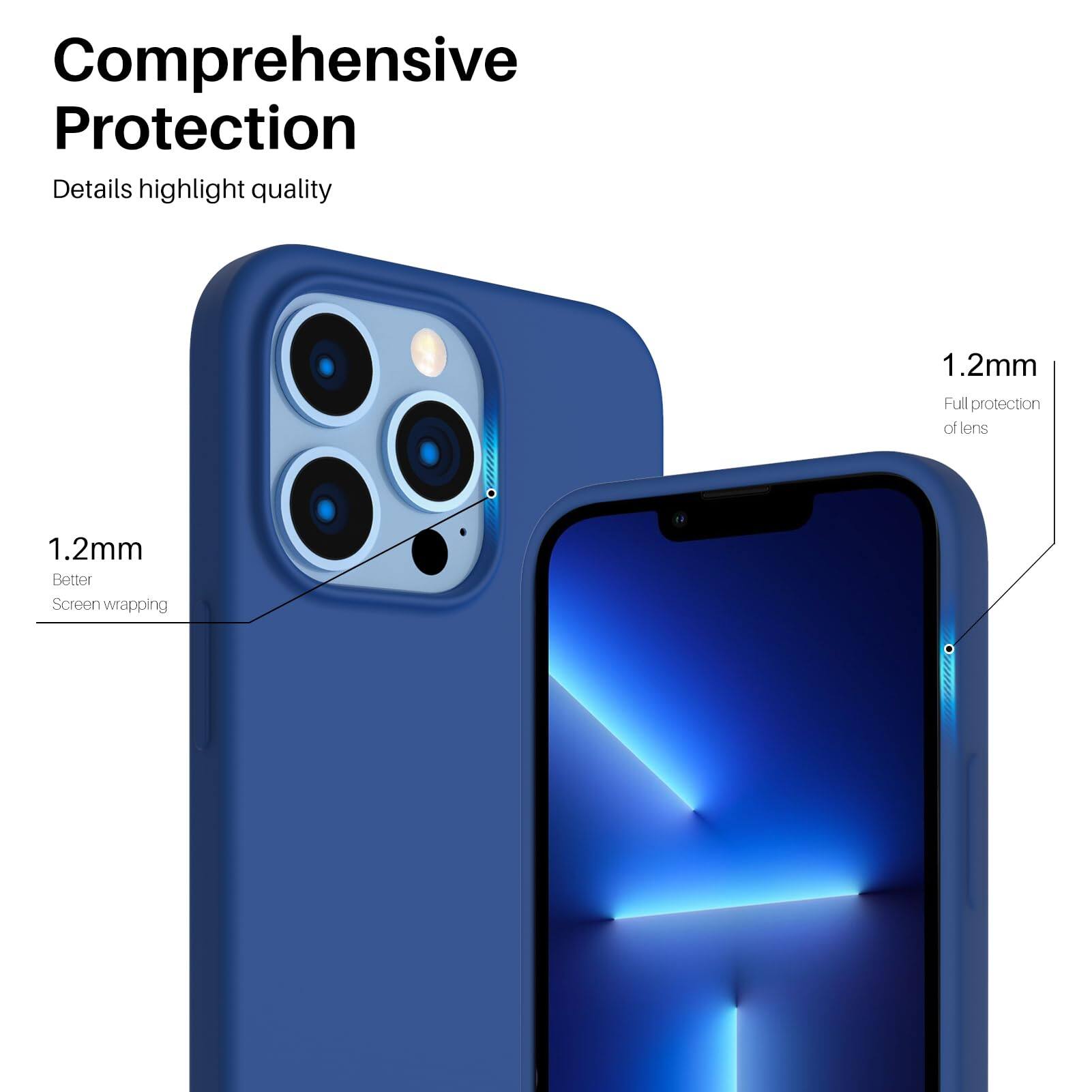 Ornarto Compatible with iPhone 13 Pro Case 6.1", Slim Liquid Silicone 3 Layers Full Covered ...