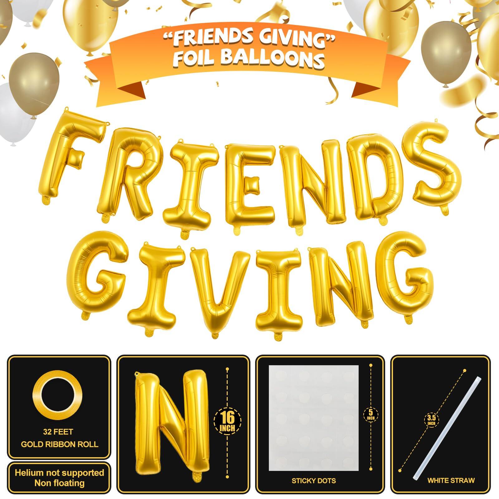 Stylel Star Friendsgiving Decorations 16 Inch Foil Letter Balloons ...
