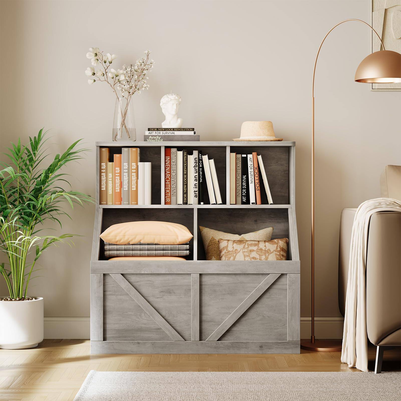 Jojoka Kids Toy Organizer and Bookshelf Cabinet, 3 Cubby Storage Shelf ...