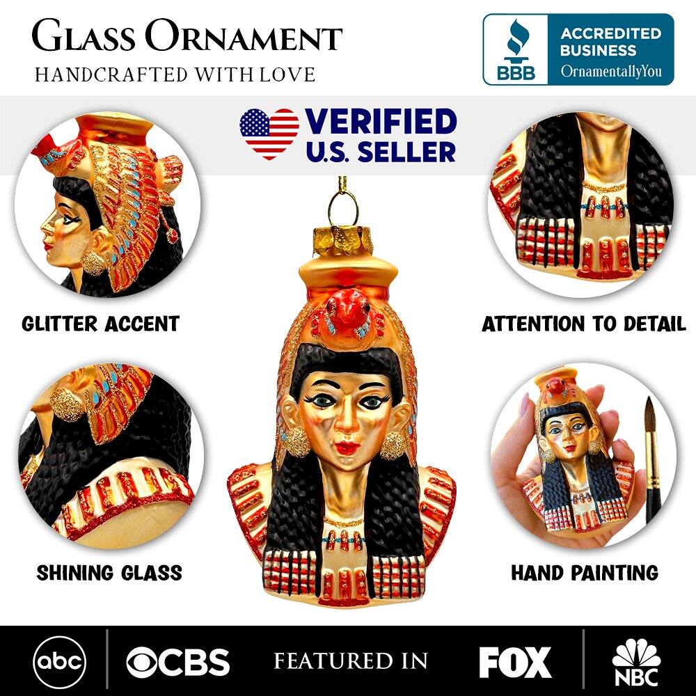 OrnamentallyYou Majestic Cleopatra Glass Ornament Egyptian Holiday ...