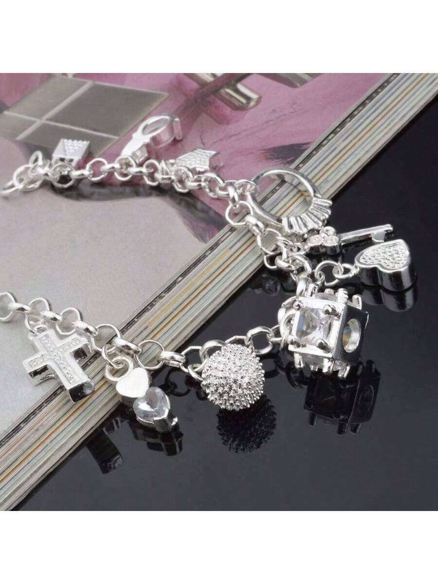 Live At Space S925 Silver Thirteen Hanging Pieces Bracelet Women ...