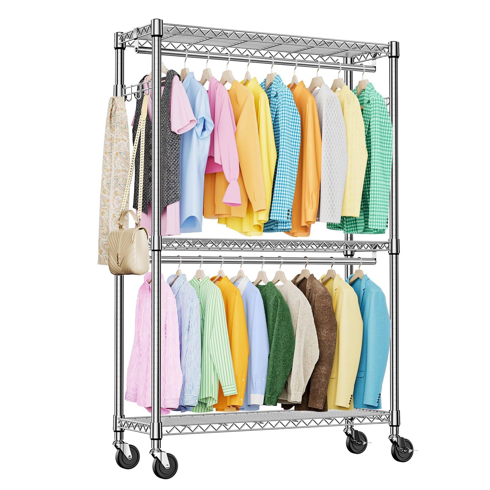 VEGA AUTOMOTIVE Heavy Duty Garment Rack Wire Clothes For Hanging Metal ...