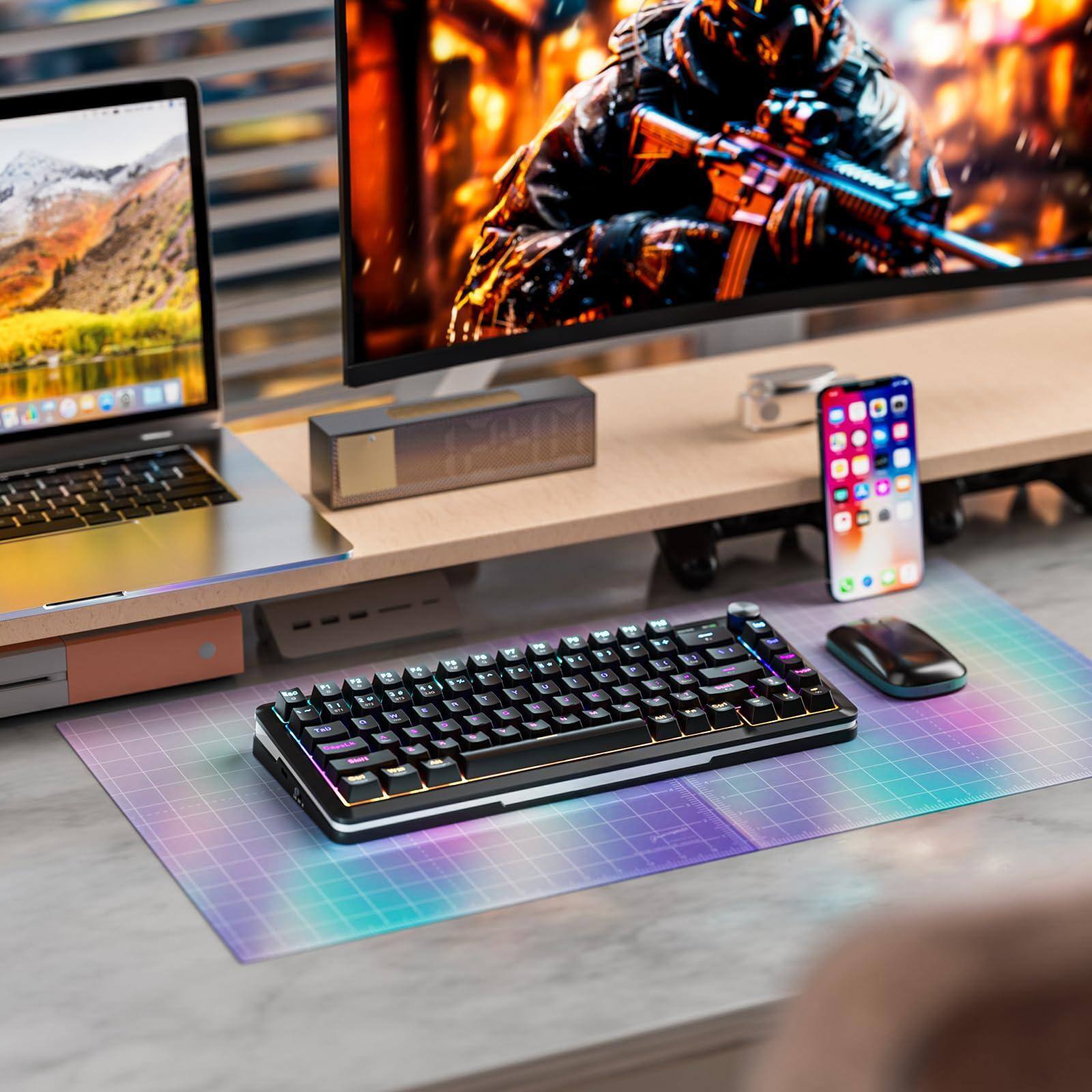 Stamp n Camp K708 Pro Wireless Mechanical Gaming Gasket mounted Rgb ...