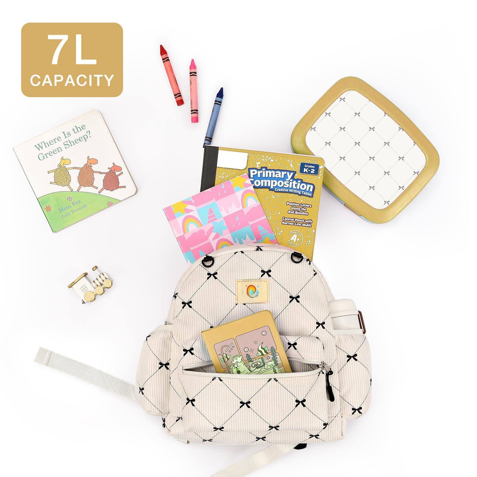 Cozy Serene Corduroy Backpack For 2 4: 12 Inch Backpacks Bow Strawberry ...