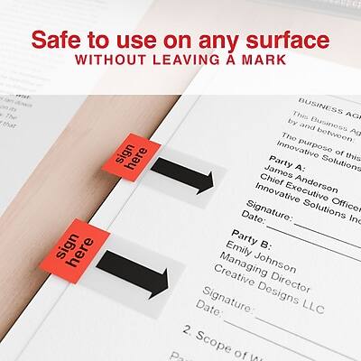 Staples Stickies Sign Message Flags, 1" Wide, 100/Pack (14112) Red ...