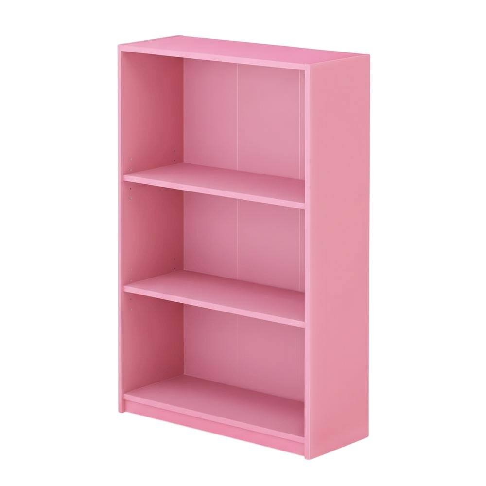 FurniFact 3 Tier Adjustable Shelf Bookcase with Sturdy Wood ...