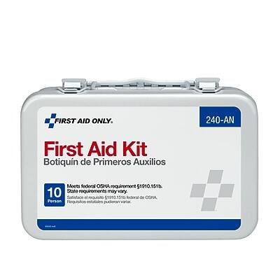 First Aid Only Unitized Metal First Aid Kit, 10 People, 65 Pieces (240 ...