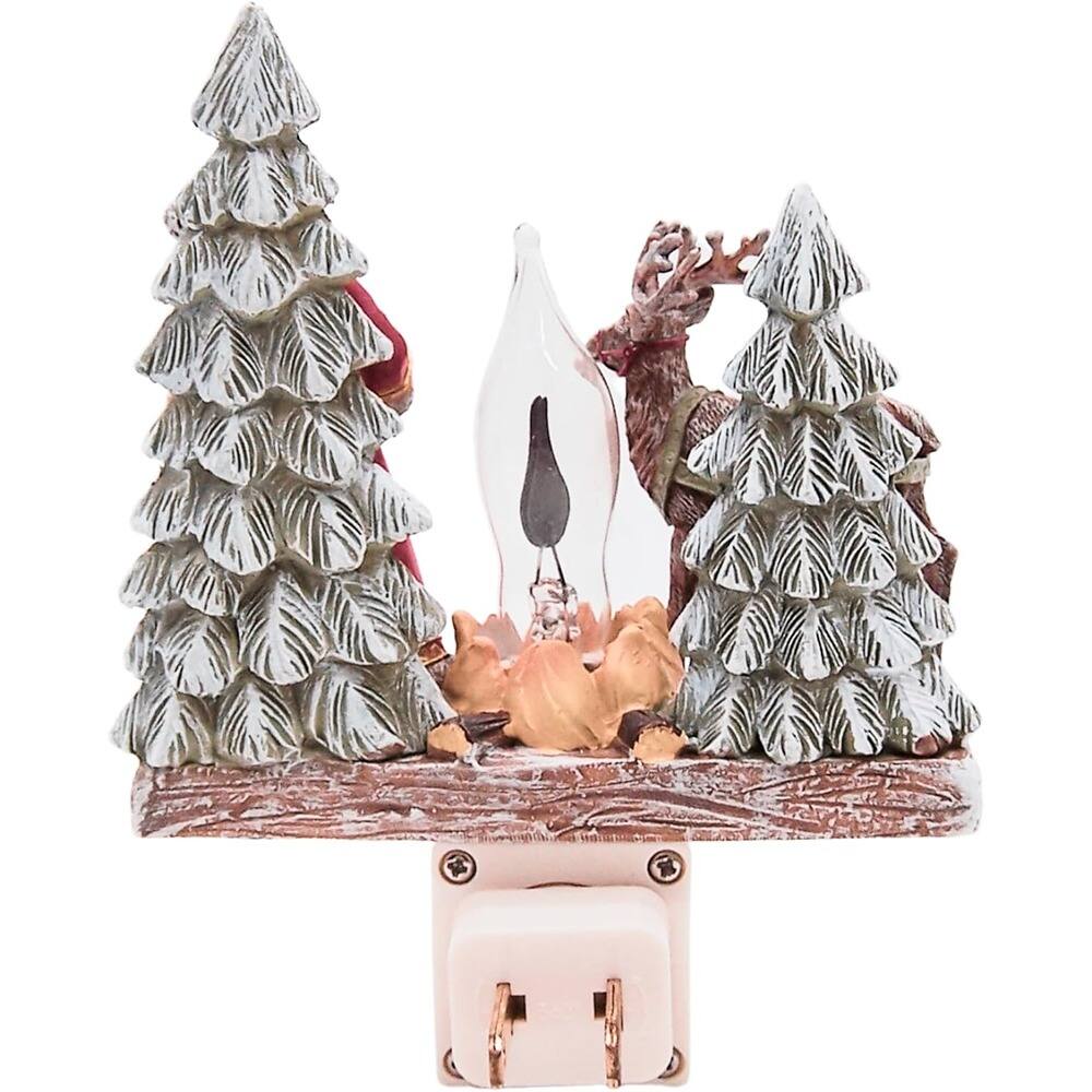 ACJPR Santa and Deer Campfire Night Light, Adorable Christmas Décor ...
