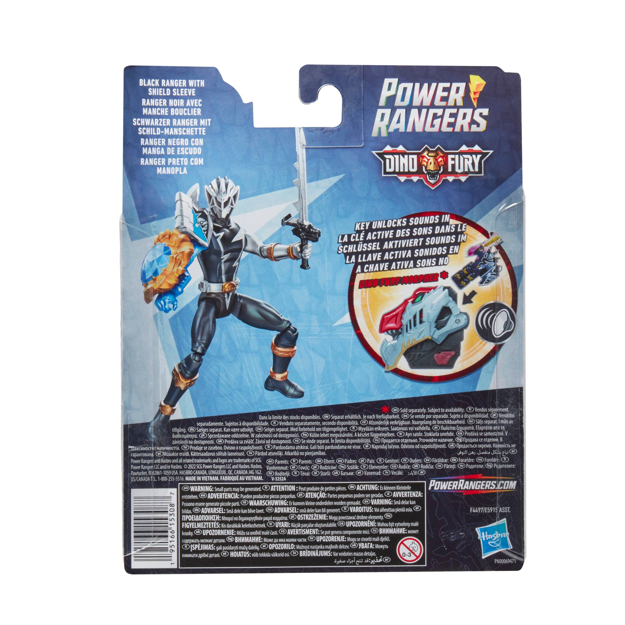 Best Buy: Power Rangers Dino Fury Black Ranger with Shield Sleeve F4497