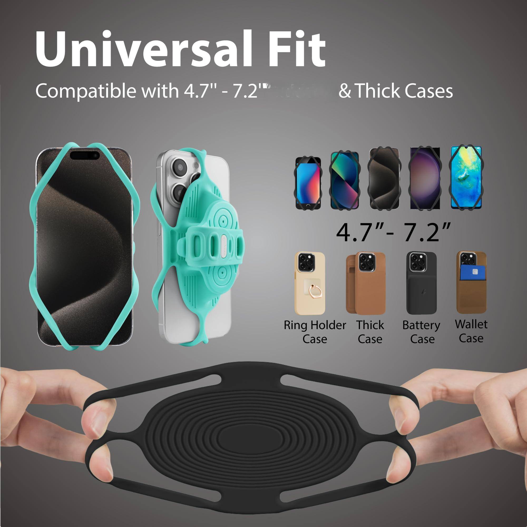 Empire DigiLabs Bike Tie 5 Pro Phone Mount For Stem Scratch free Silicone Holder With Anti slip ...