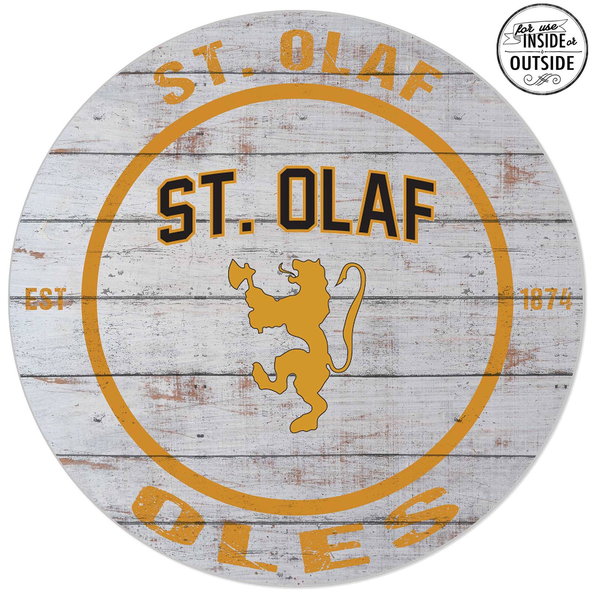 Jardine St. Olaf Oles 20'' x 20'' Indoor/Outdoor Weathered Circle Sign White 5243256 - Best Buy