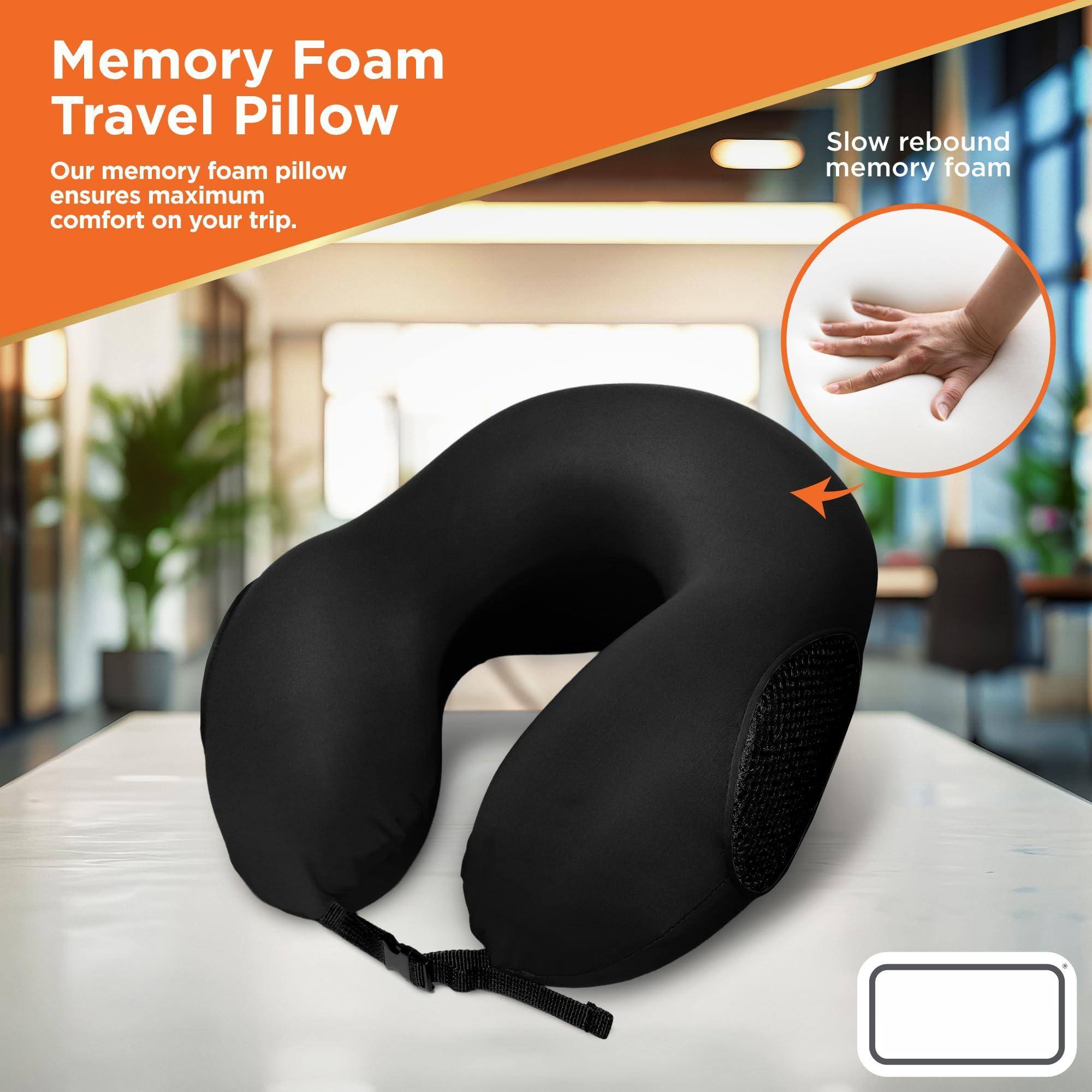 Pacoar Cade Memory Foam Travel Neck Pillow For Plane Car & Train| Ice ...