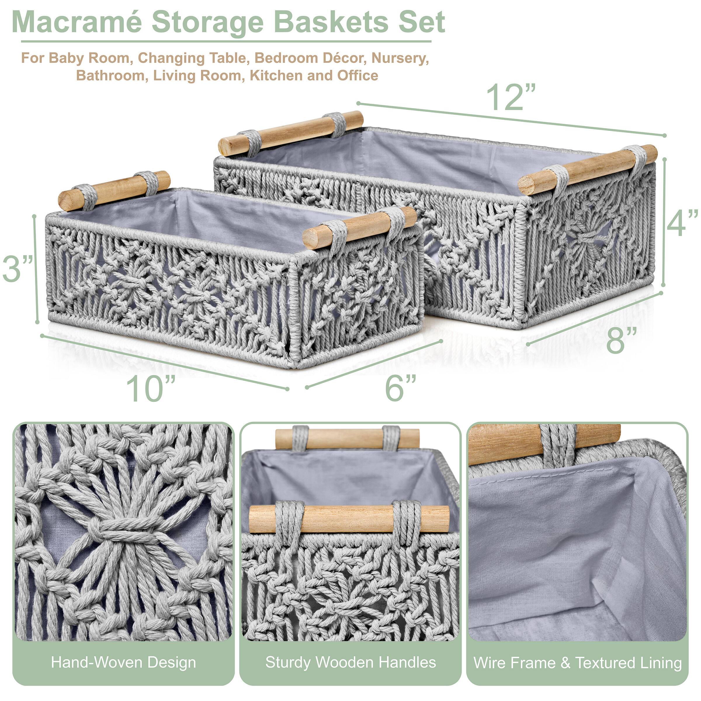 Sorbus Macrame Boho Decor Baskets 2 Decorative Gift Baskets Changing ...