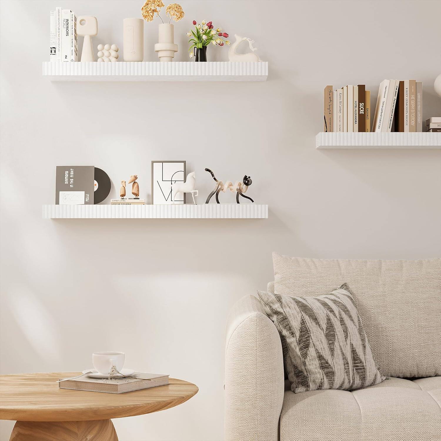 Dazzed Corner 24" Floating Shelves for Wall, Wall Mounted Shelves,Set ...