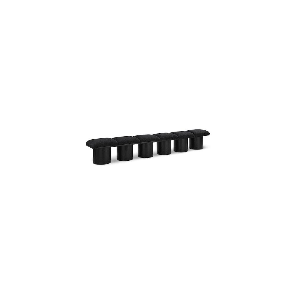 Meridian Furniture Pavilion Bench Black Boucle Fabric 466Black-6A ...