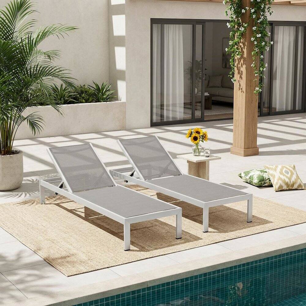 Outdoor Escape Durable Aluminum Outdoor Lounge Chaise Set Adjustable ...