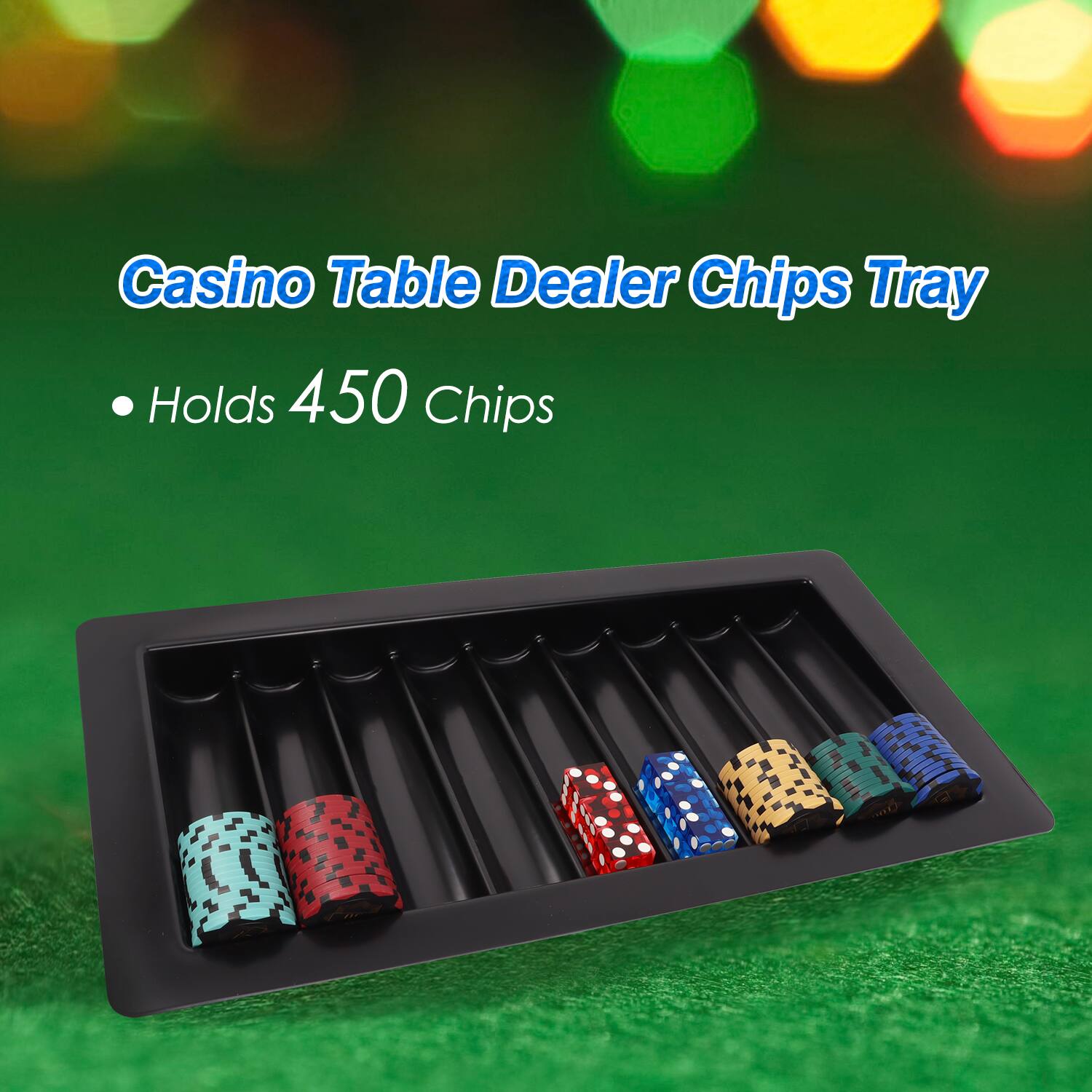 GSE Games & Sports Expert Las Vegas Style Dealer Table Chips Tray for ...